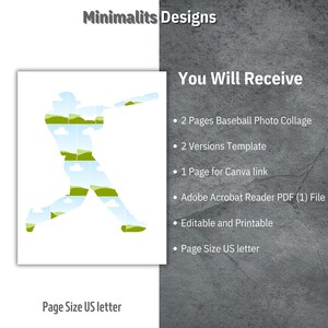 Baseball Photo Collage, Editable Canva Template, Baseball Canva Frame ...