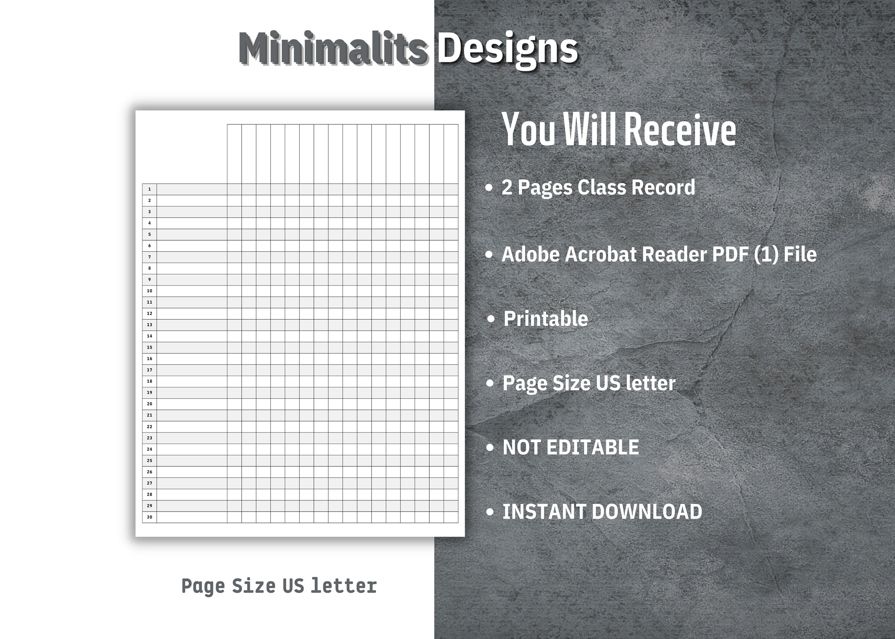Class Record, Class Grade Book, Grade Book, Grade Tracker, Teacher ...