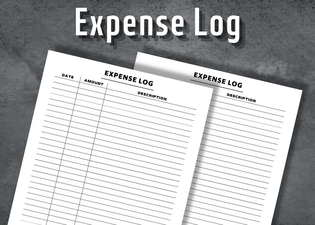 Expense Log, Spending Log, Purchase Tracker, Expense Tracker, Printable ...