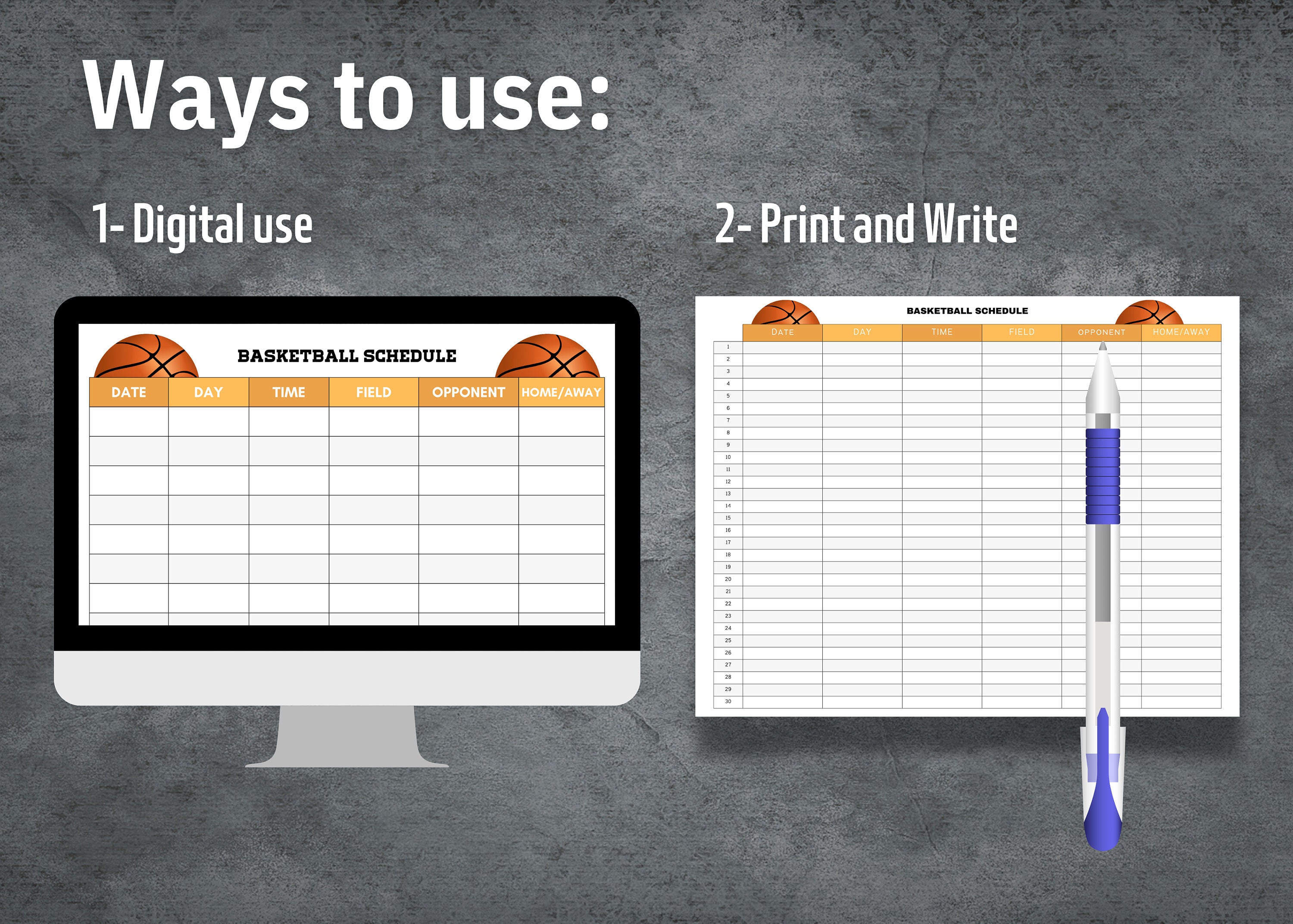 Basketball Schedule Template, Printable Basketball Schedule, Editable ...