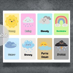 Weather Flash Cards, Printable Flashcards, Classroom Flashcards ...