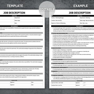 Job Description Template, Editable Job Description, Human Resources ...
