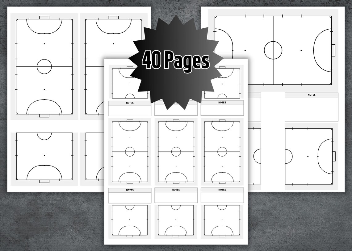 Futsal Playbook Template, Printable Blank Futsal Diagrams, Canva ...