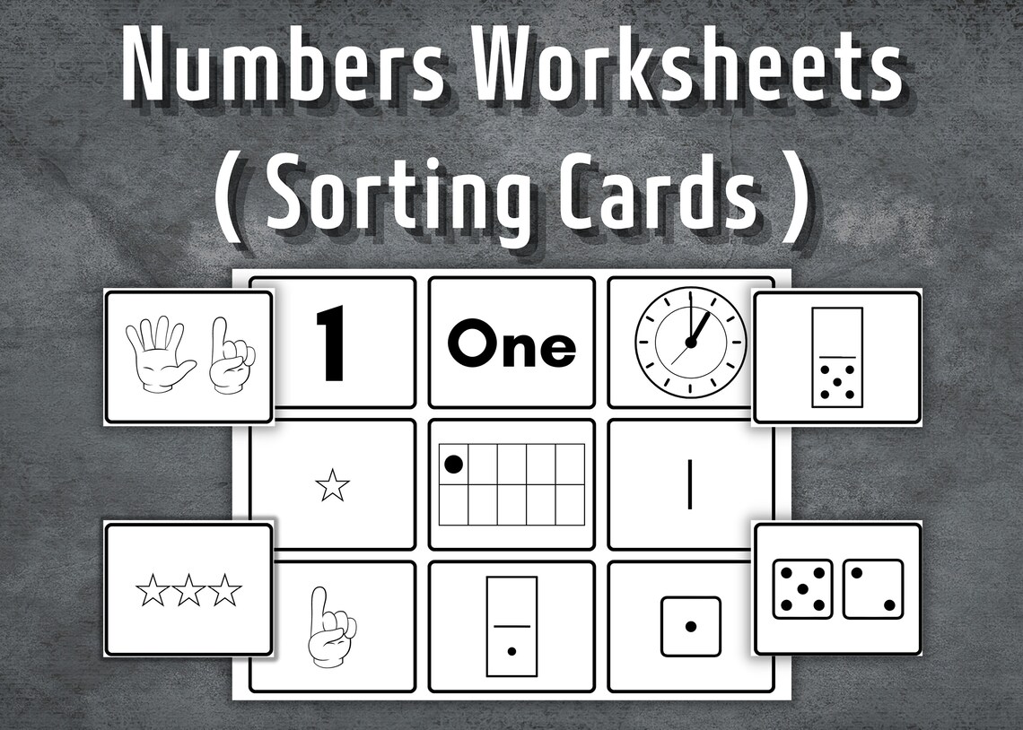 Numbers Worksheet, Numbers Sorting Cards, Printable Numbers ...