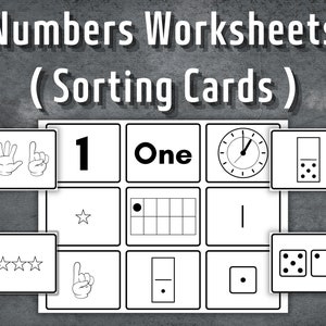 Numbers Worksheet, Numbers Sorting Cards, Printable Numbers ...