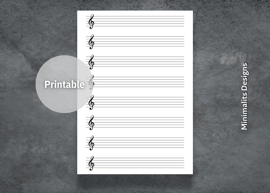Treble Clef Sheet, Music Sheet, Blank Music Treble Clef, Printable ...