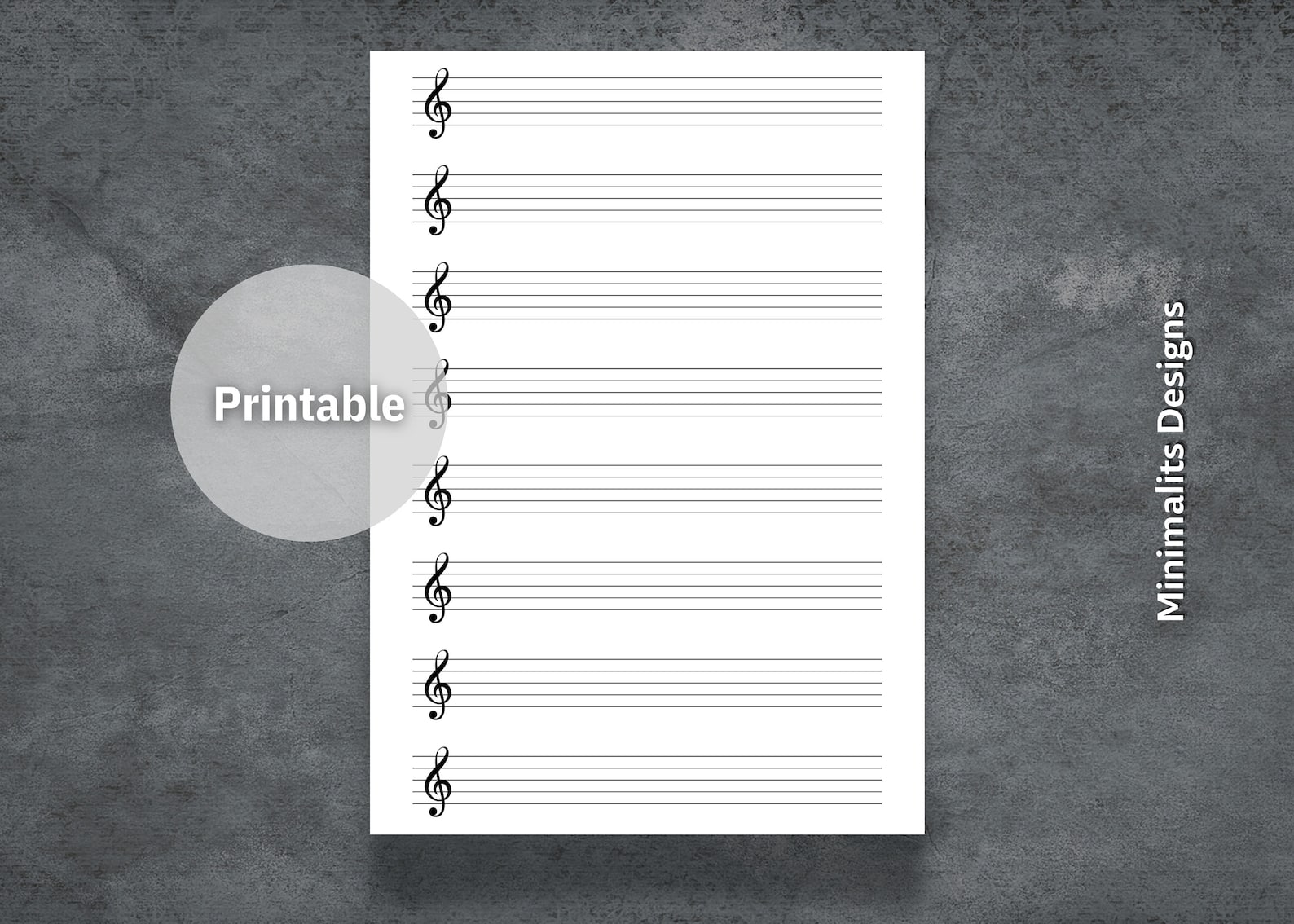 Treble Clef Sheet, Music Sheet, Blank Music Treble Clef, Printable ...