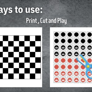 Checkers Game, Printable Checkers Game, Draught Board, Draughts Game, 8 ...