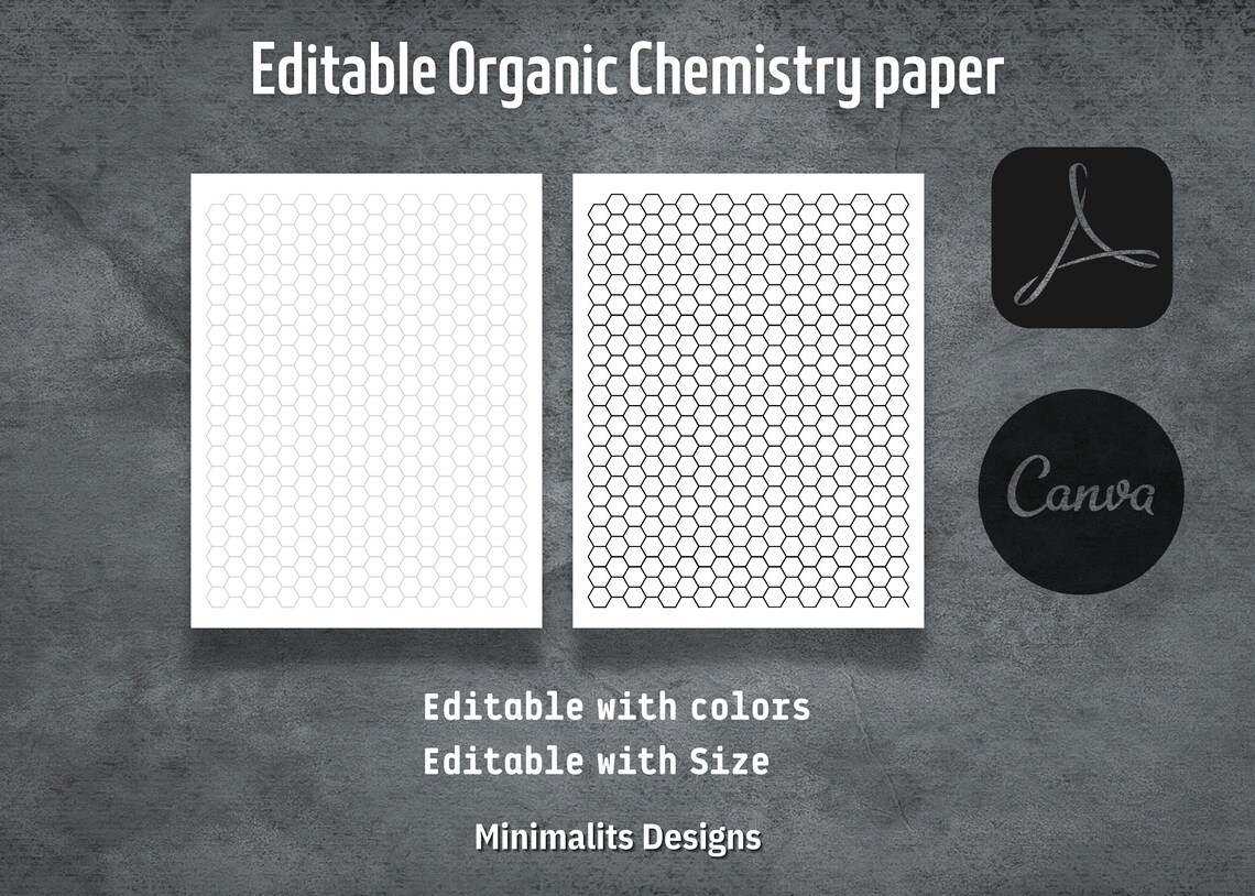 Organic Chemistry, Hexagon Grid Paper, Hexagon Paper, Hexagonal Graph ...