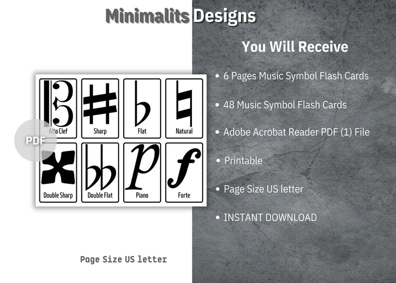 Music Symbol Flash Cards, Printable Music Notation Flash Cards, Musical ...