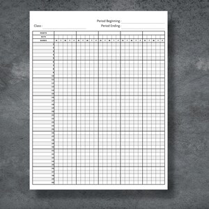 Class Attendance, Class Record, Attendance Log, Grade Book, Classroom ...
