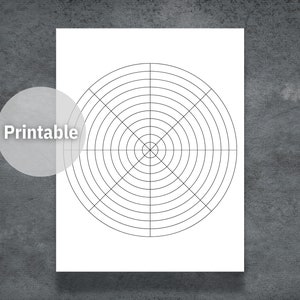 Polar Graph Paper, Printable Circular Graph Paper, Circular Grid Paper ...