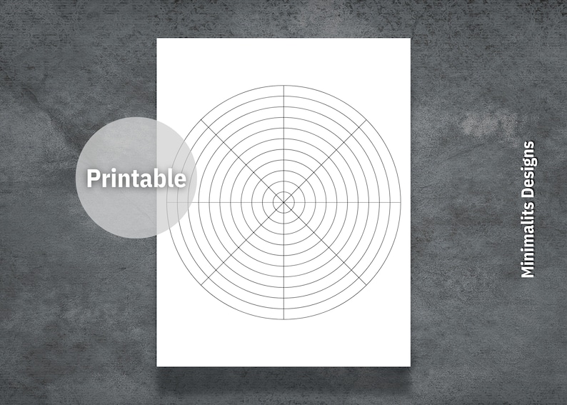 Polar Graph Paper, Printable Circular Graph Paper, Circular Grid Paper ...
