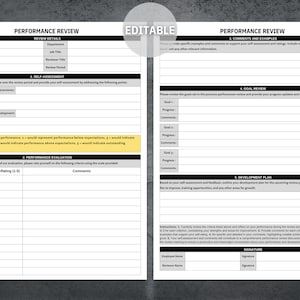 Performance Review Template, Printable Performance Review Form, Human ...