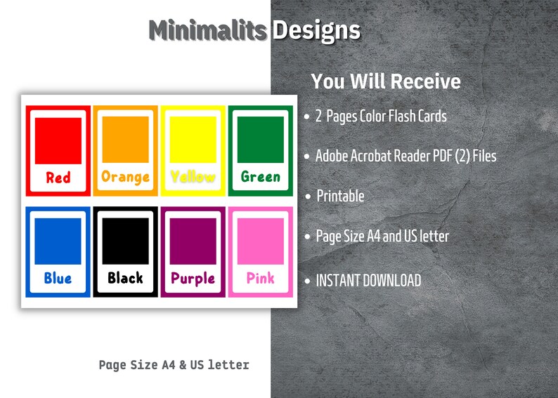 Color Flashcards, Kindergarten Flashcards, Montessori Flashcards ...