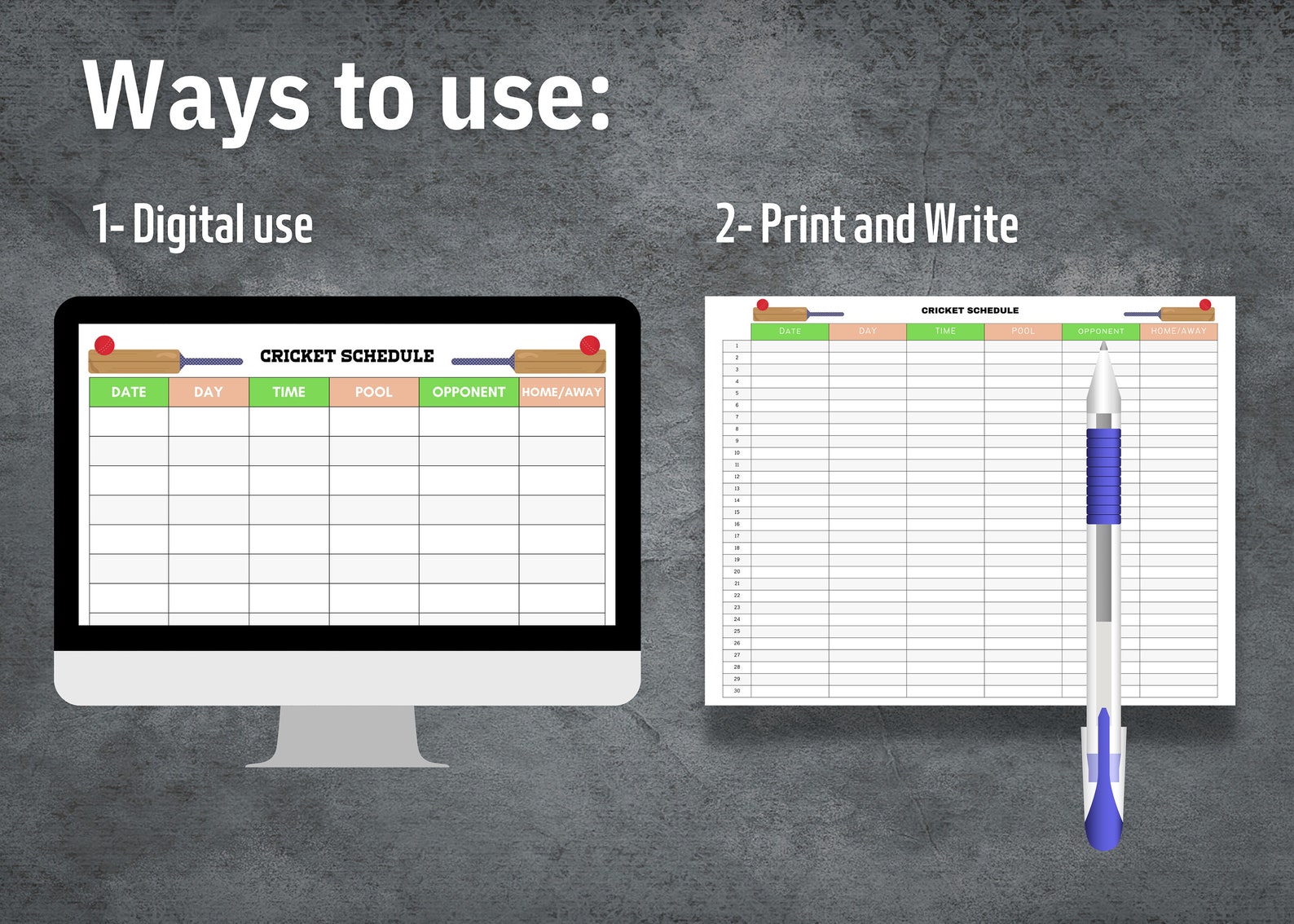 Cricket Schedule Template, Printable Cricket Schedule, Editable Cricket ...