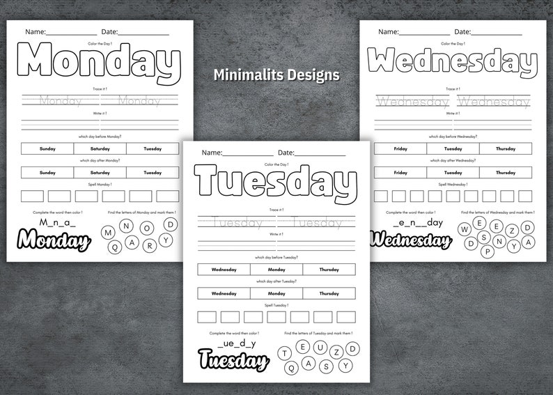 Days of the Week Worksheet, Days Coloring Pages, Printable Days ...