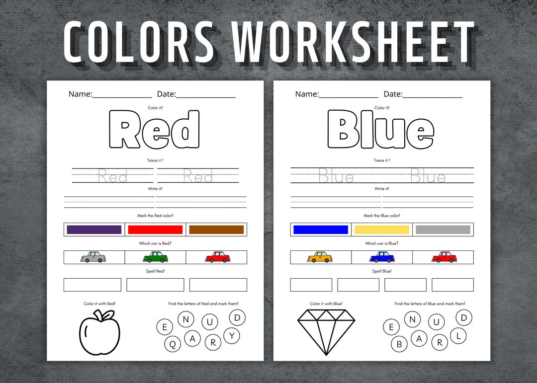 Colors Worksheet, Printable Colors Tracing Worksheets, Homeschool ...