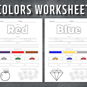 Colors Worksheet, Printable Colors Tracing Worksheets, Homeschool ...