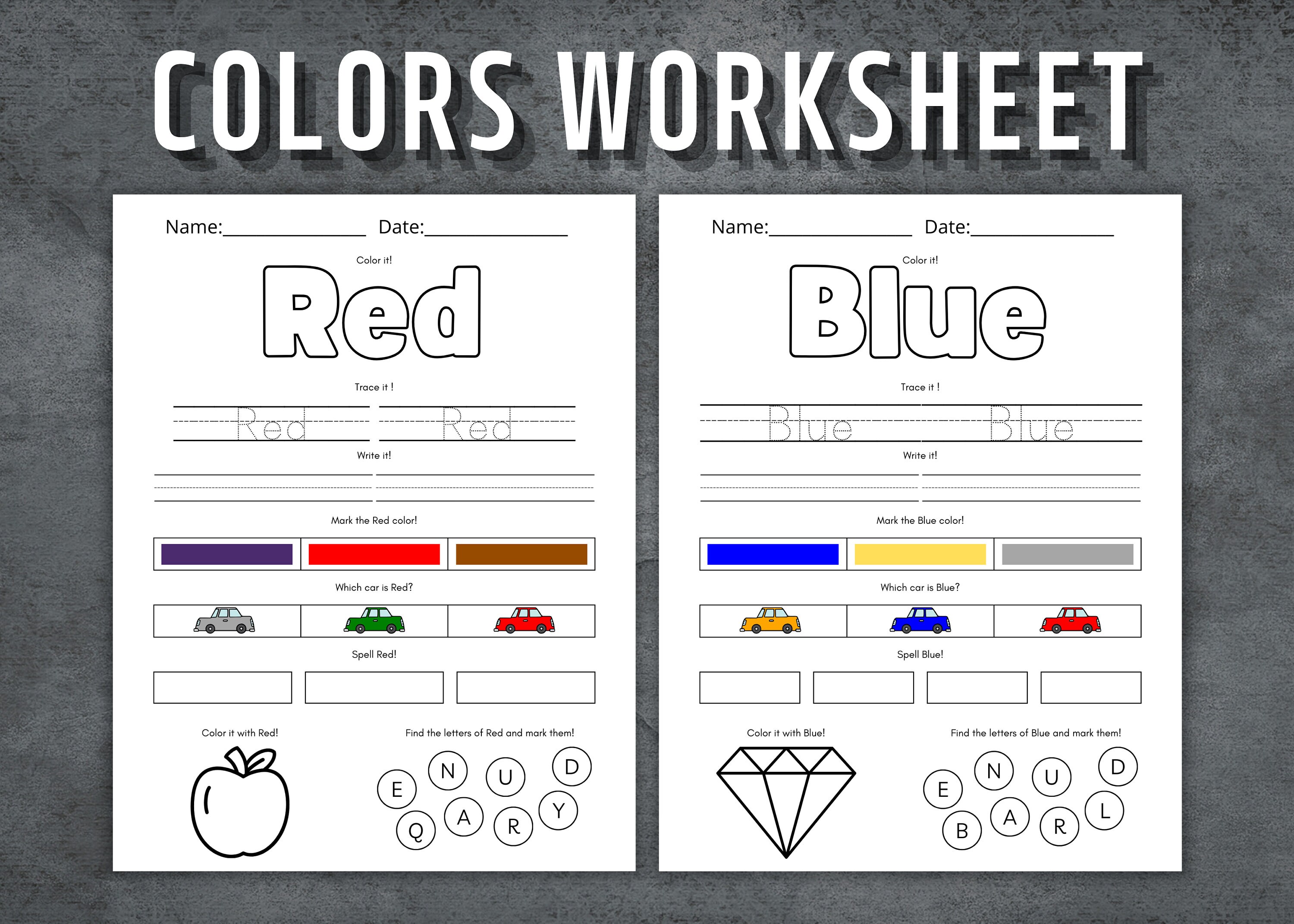 Colors Worksheet, Printable Colors Tracing Worksheets, Homeschool ...