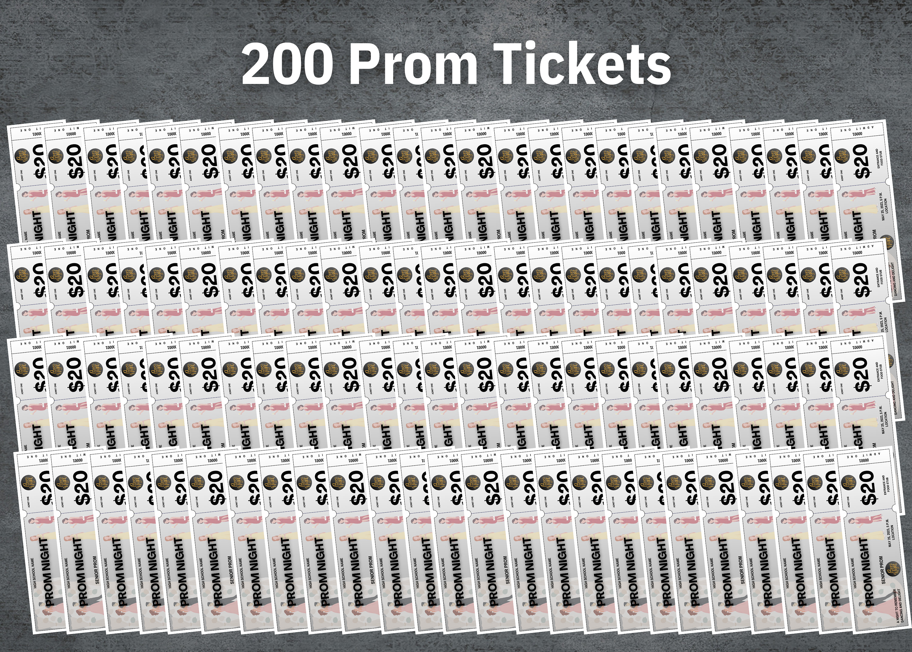 Prom Ticket, Prom Ticket Template, School Dance, the Night of Nights ...