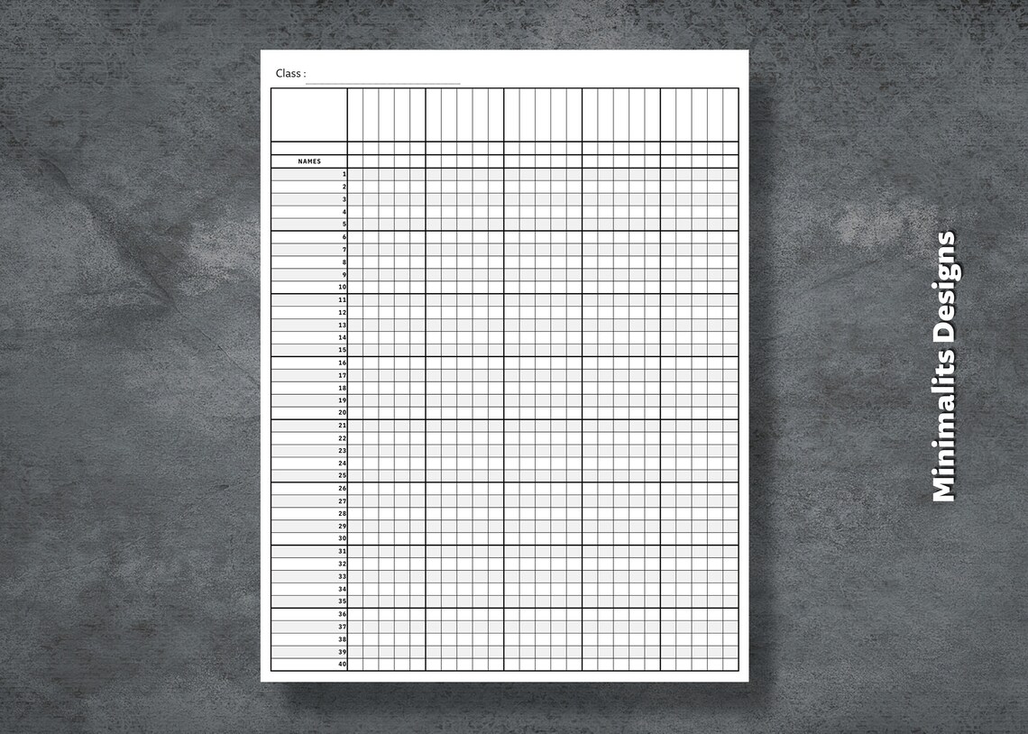 Class Grade Book, Class Record, Grade Book, Grade Tracker, Teacher ...
