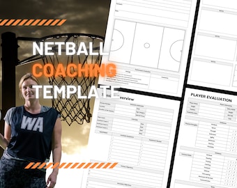 NETBALL COACHING PACK neutral Colours Downloadable A4 Template - Etsy ...
