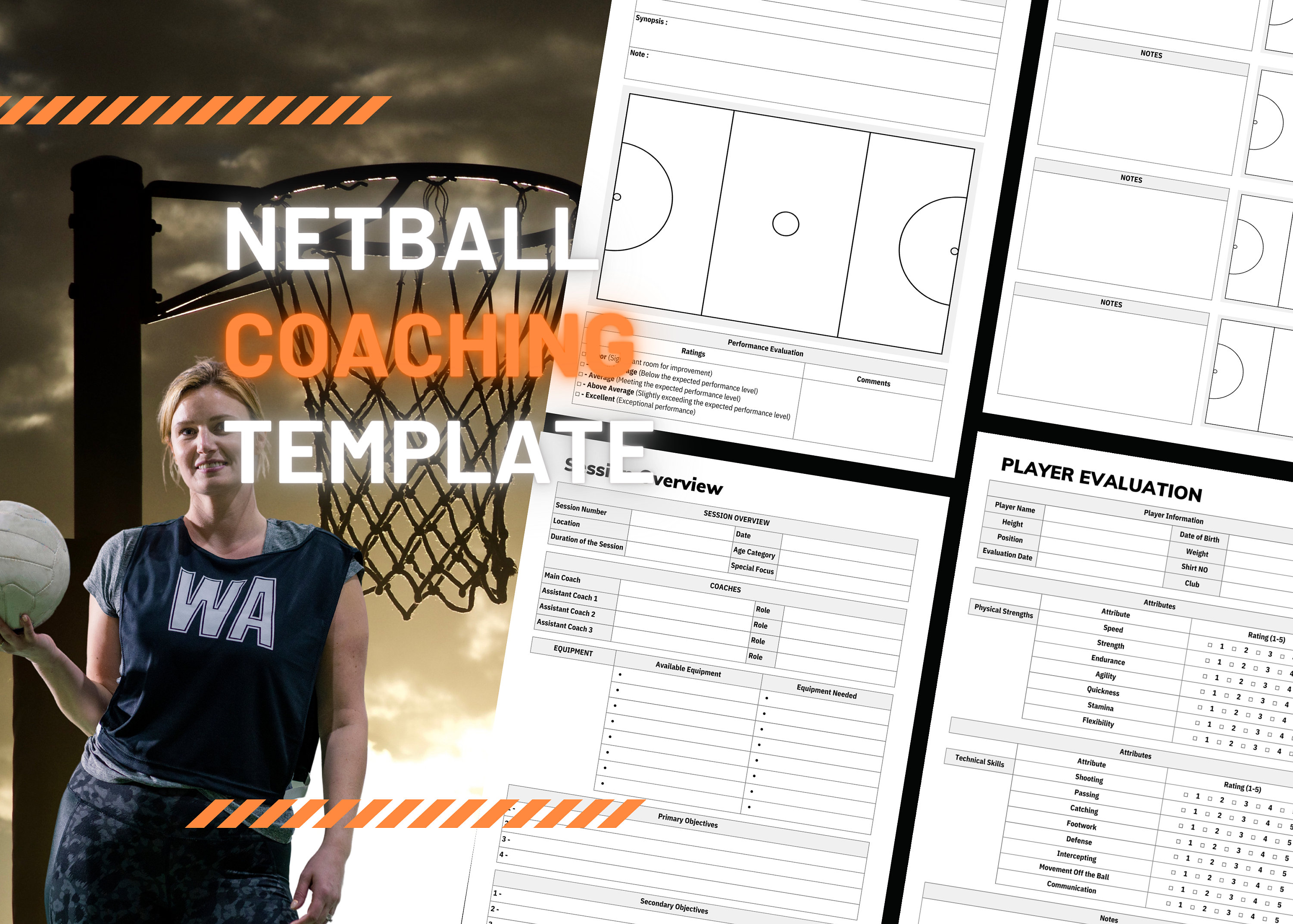 Netball Coaching Template, Netball Practice Plan, Netball Game Day ...