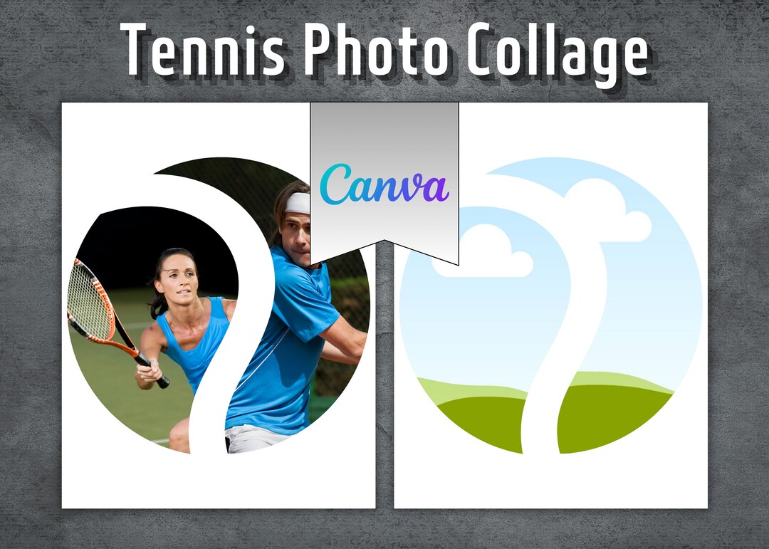 Tennis Photo Collage, Editable Canva Template, Tennis Canva Frame ...