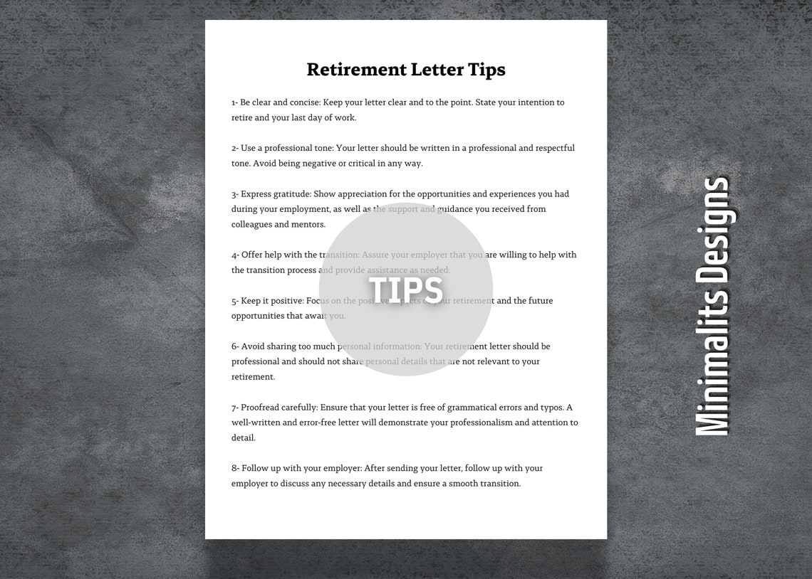 Professional Retirement Letter, Retirement Notice, Retirement ...