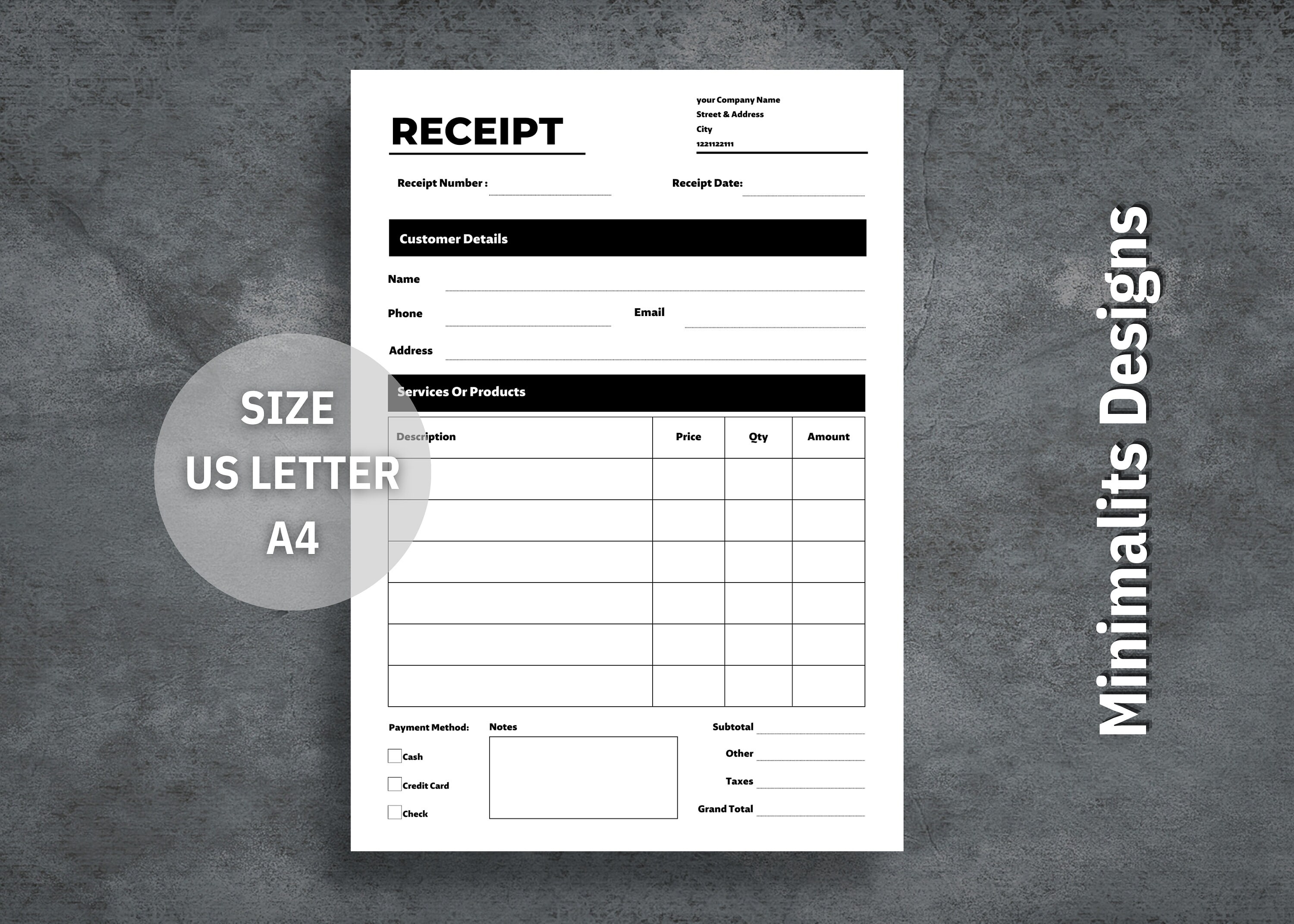 Business Template Bundle, Receipt, Invoice, Job Estimate, Purchase ...