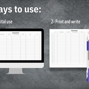 Team Roster, Soccer Team Roster, Printable Team Roster, Sport Roster ...
