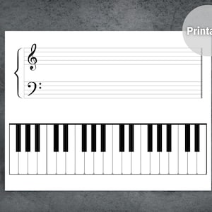 Piano and Music Staff Worksheet, Music Staff With Piano, Piano ...