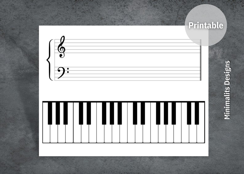 Piano and Music Staff Worksheet, Music Staff With Piano, Piano ...