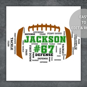 American Football Template, Editable Canva Template, American Football ...