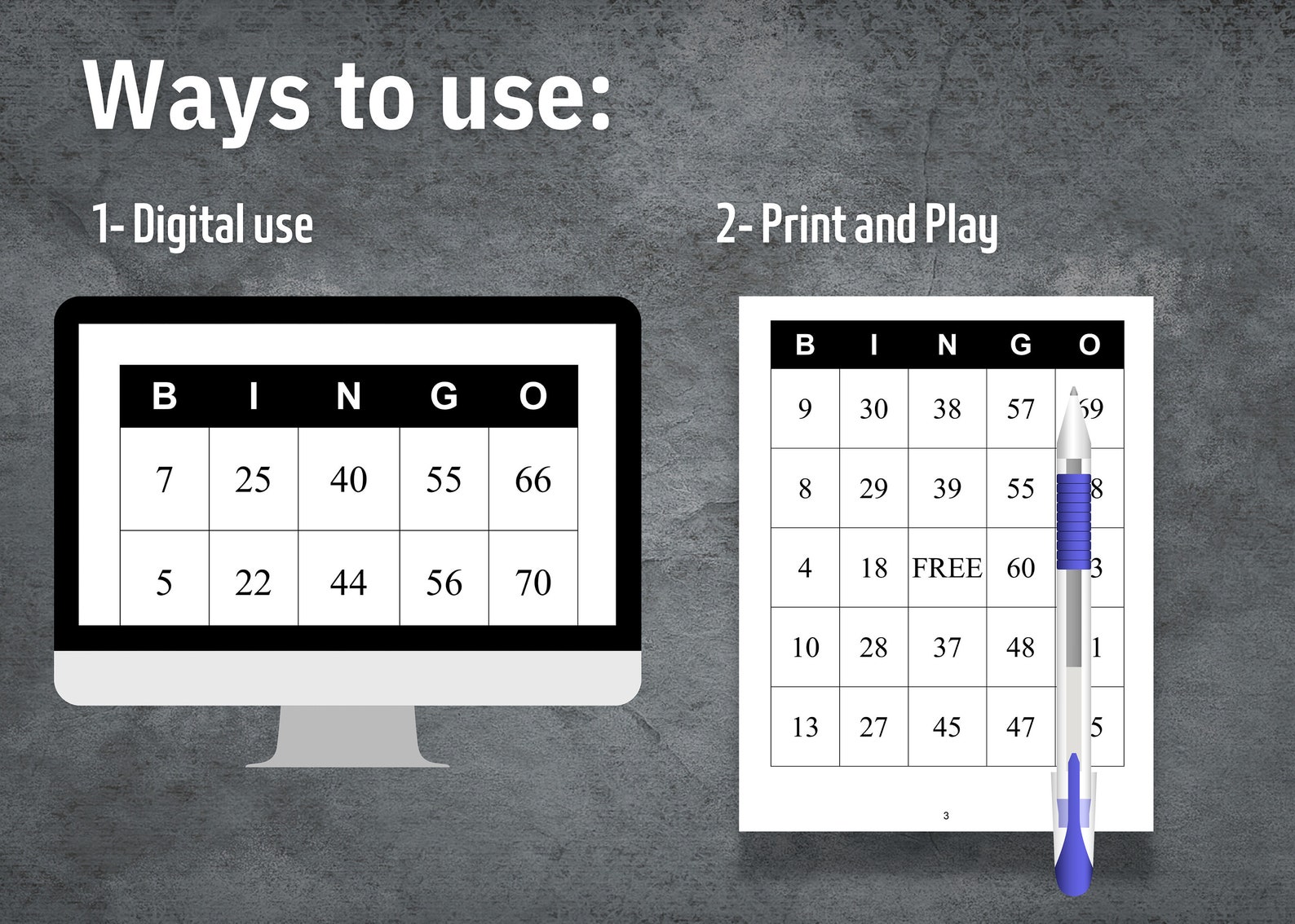 Bingo Game, Printable Bingo Cards, Traditional Bingo, 2000 Bingo Pages ...