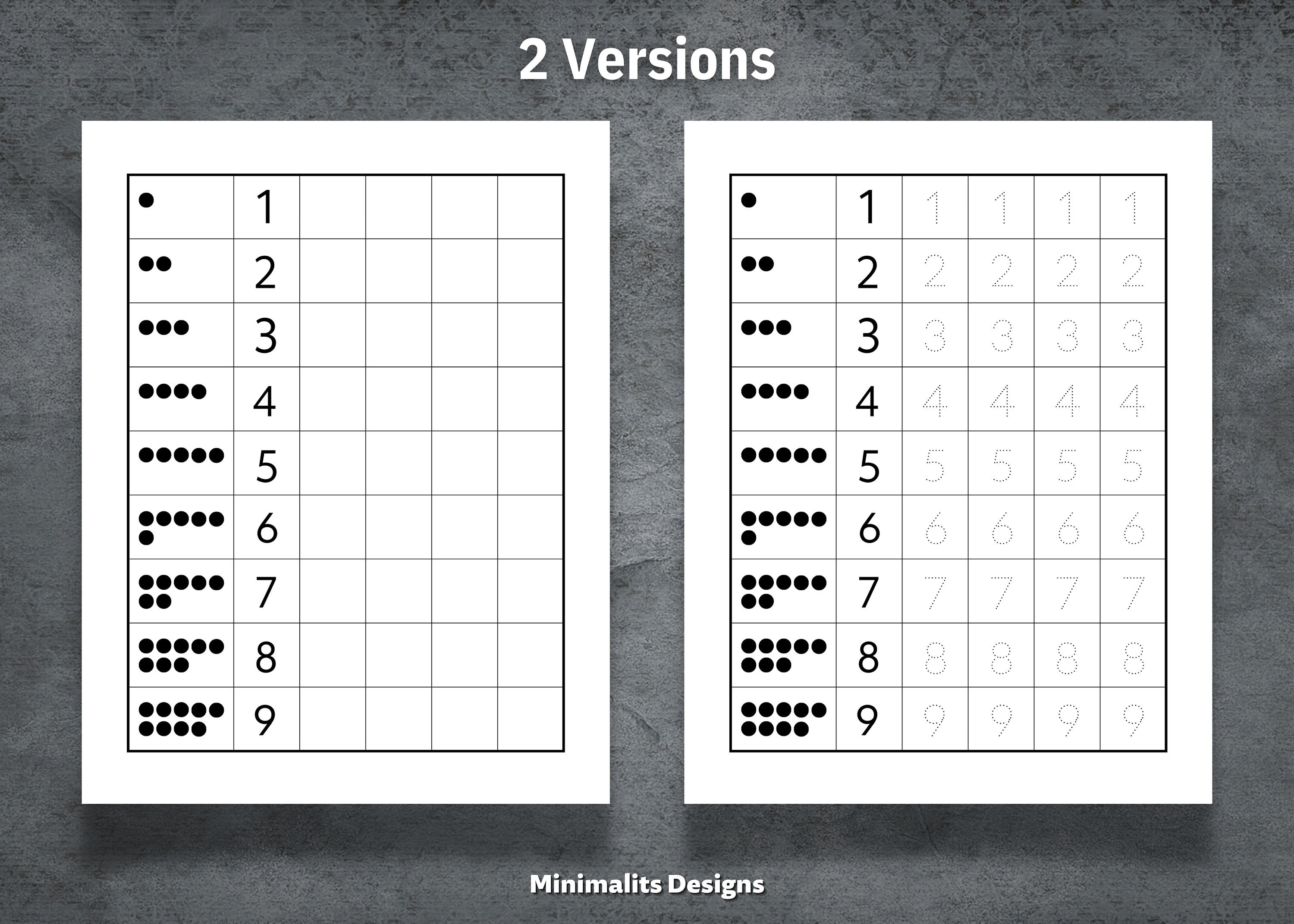 Number Tracing Worksheet, Handwriting Practice, Printable Trace Numbers ...