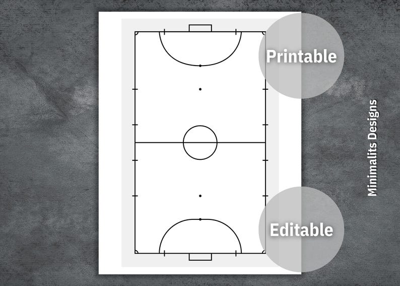 Futsal Playbook Template, Printable Blank Futsal Diagrams, Canva ...
