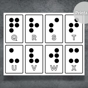 Braille Alphabet Flashcards, Preschool Flashcards, Printable Montessori ...