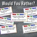 Would You Rather, Would You Rather for Kids, Printable Card Game, Kids ...