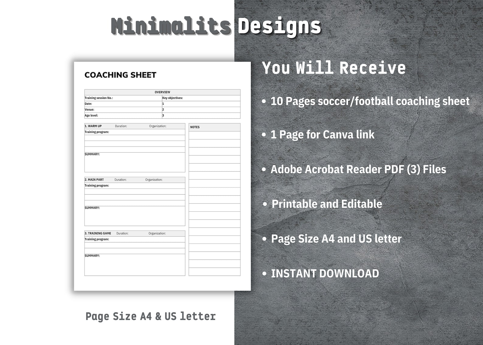 Soccer Coaching Sheet, Football Coaching Sheet, Soccer Practice Plan ...