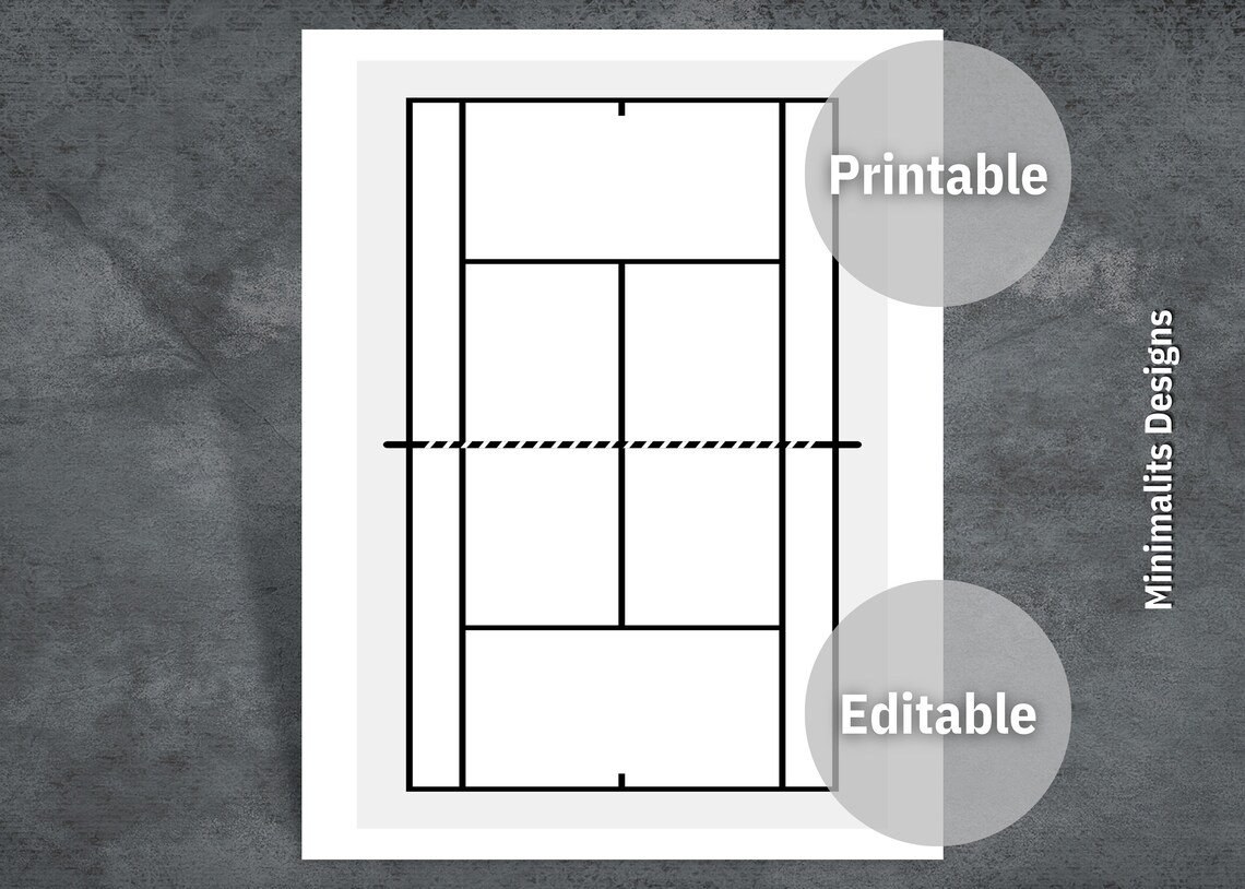Tennis Playbook Template, Printable Blank Tennis Diagrams, Canva ...