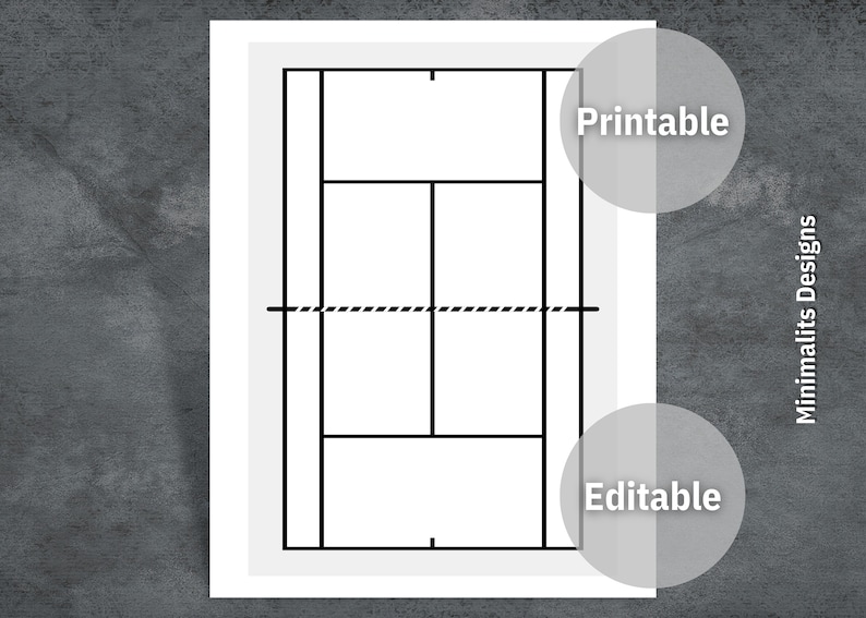 Tennis Playbook Template, Printable Blank Tennis Diagrams, Canva ...
