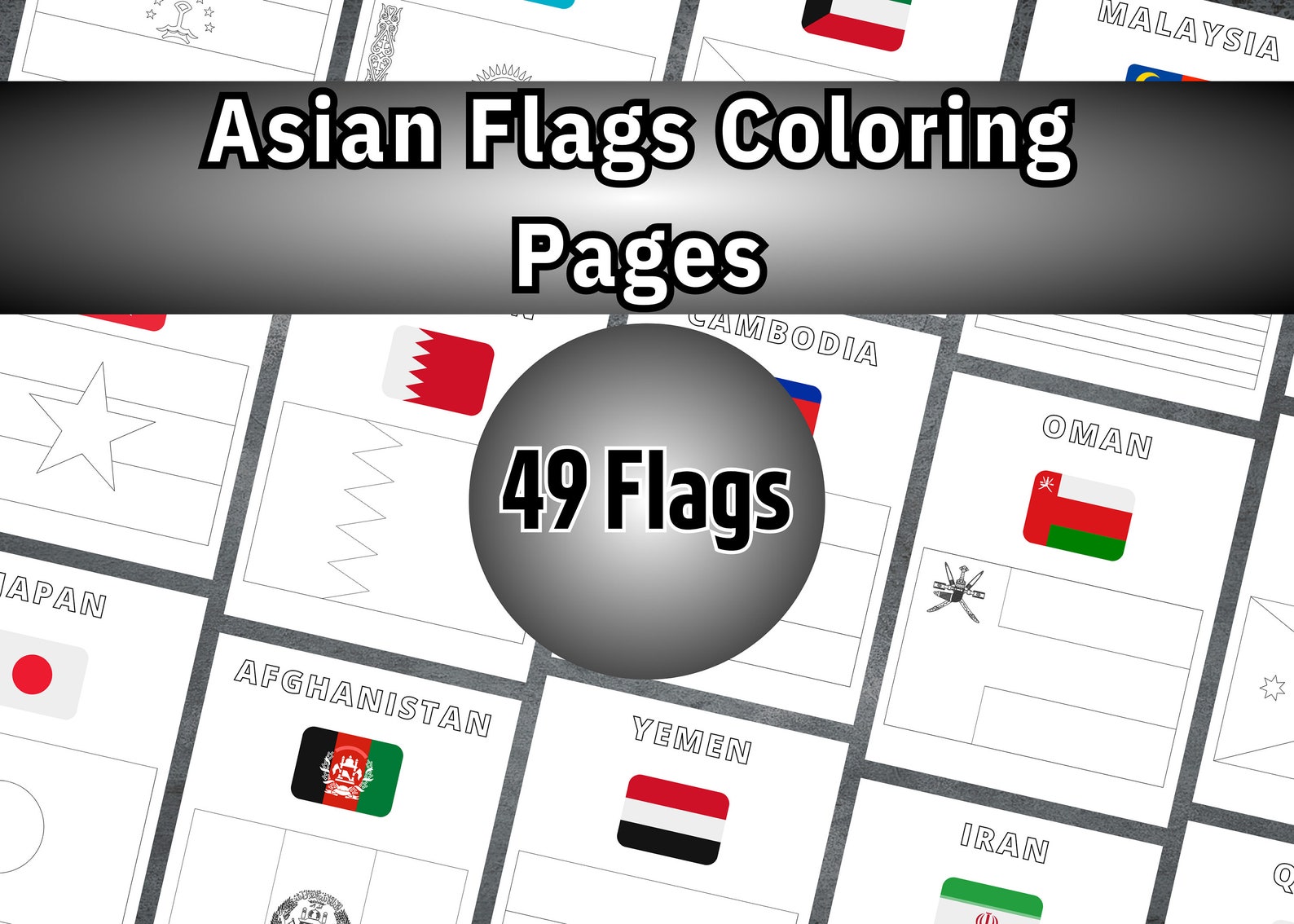 Asian Flags Coloring Pages, Printable Flags Coloring Pages, Asian ...