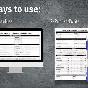 Employee Performance Evaluation, Printable Performance Review, Human ...