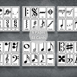 Music Symbol Flash Cards, Printable Music Notation Flash Cards, Musical ...