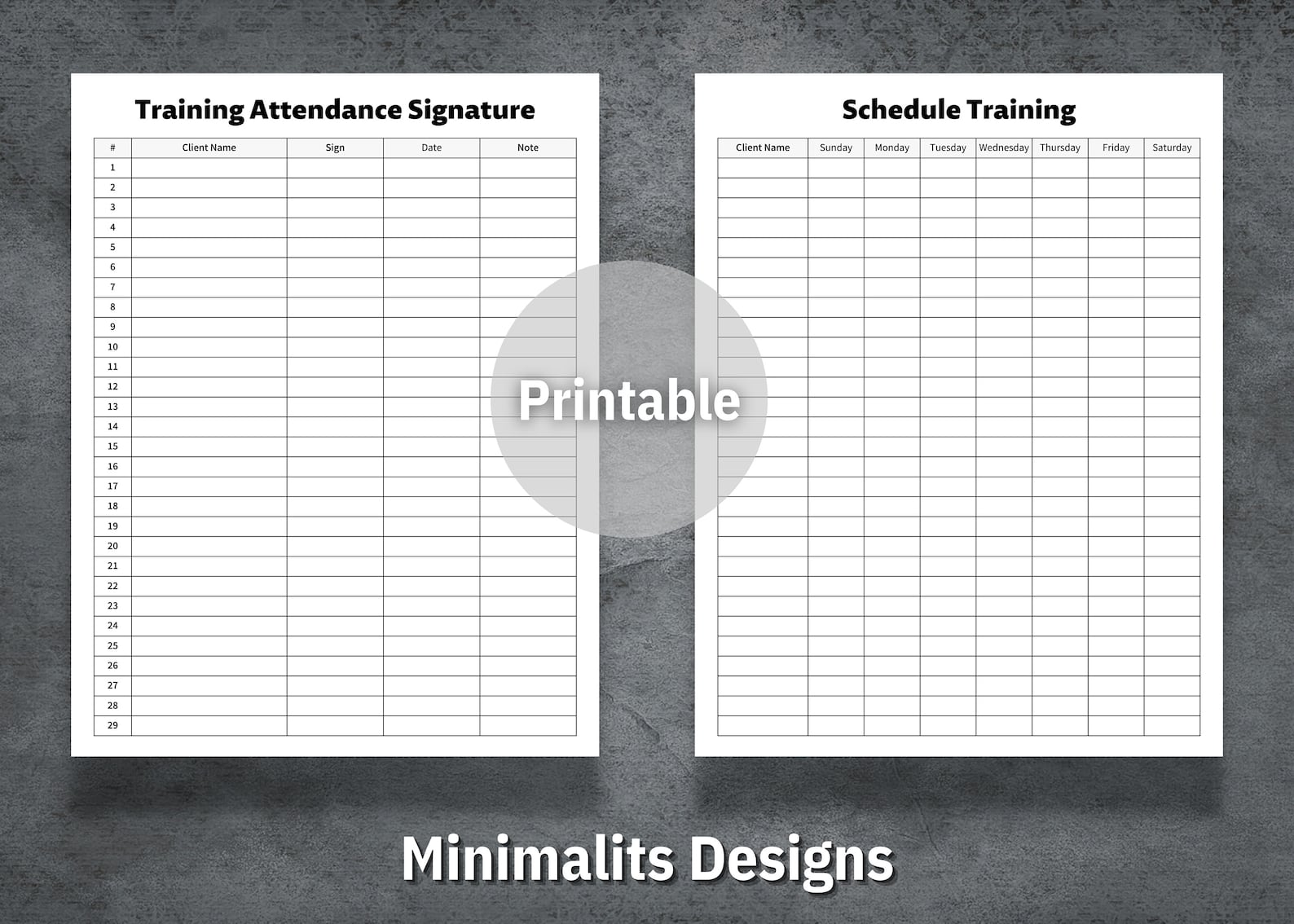 Personal Trainer Sheet, Personal Training Program Template, Fitness ...