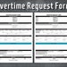 Overtime Request Form, Printable Employee Time Template, HR Templates ...