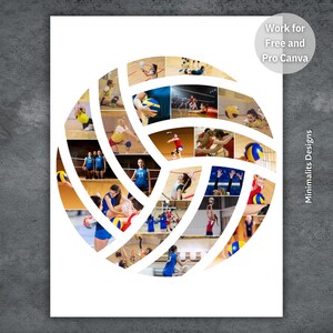 Volleyball Photo Collage, Editable Canva Template, Volleyball Canva ...