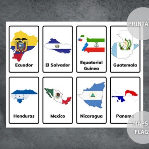 Hispanic Heritage Month, Hispanic Countries Flash Cards, Countries Maps ...